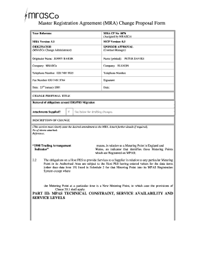 Fillable Online Master Registration Agreement MRA Change Proposal Form ...