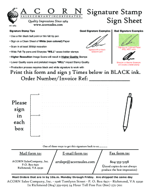Fillable Online Signature Stamp Order Form.cdr Fax Email Print - pdfFiller