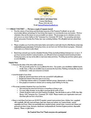 Fillable Online freestorefoodbank FOOD DRIVE INFORMATION - Freestore ...
