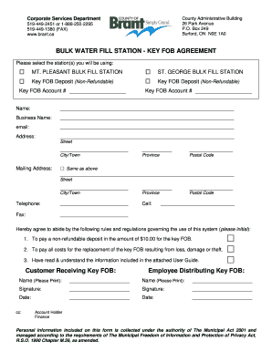 Fillable Online Bulk Water Fill Customer Contact Details Bulk Water ...