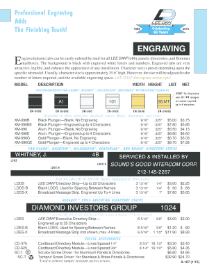 Fillable Online Professional Engraving Fax Email Print - pdfFiller