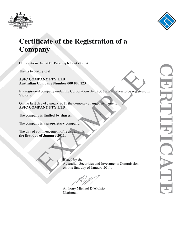 Fillable Online ASIC COMPANY PTY LTD Fax Email Print - pdfFiller