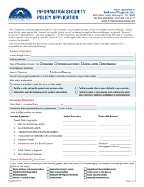 Fillable Online INFORMATION SECURITY Return Applications to Rockwood ...