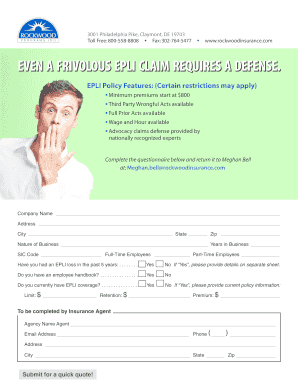 Fillable Online EVEN A FRIVOLOUS EPLI CLAIM REQUIRES A DEFENSE Fax ...