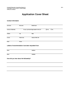 Fillable Online asia si Application cover sheet text - Arthur M Sackler ...