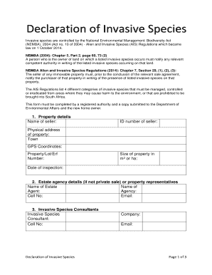 Fillable Online invasives org Declaration of Invasive Species Fax Email ...