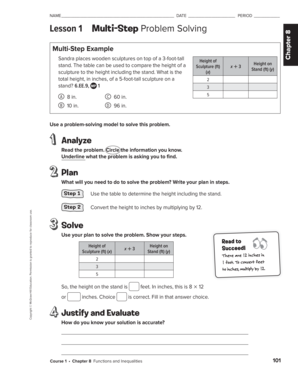 Fillable Online methacton Lesson 1 Multi-Step Problem Solving Chapter 8 - methacton Fax Email ...