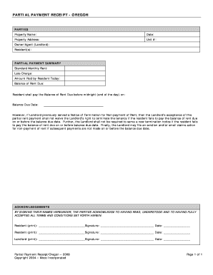 Fillable Online PARTIAL PAYMENT RECEIPT - bmoco-inccomb Fax Email Print ...