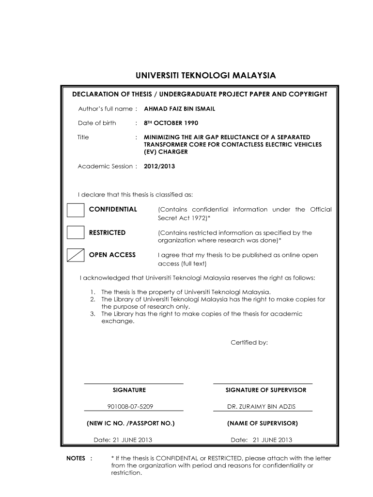 Fillable Online portal fke utm AYSIA of birth - portal fke utm Fax ...