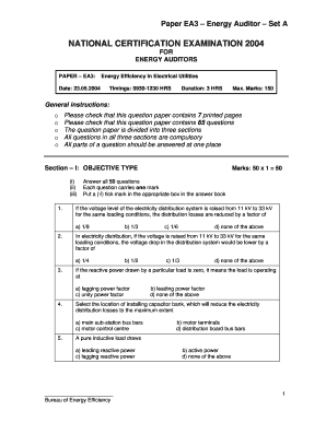 Fillable Online em-ea Paper EA3 Energy Auditor Set A - em-ea Fax Email ...