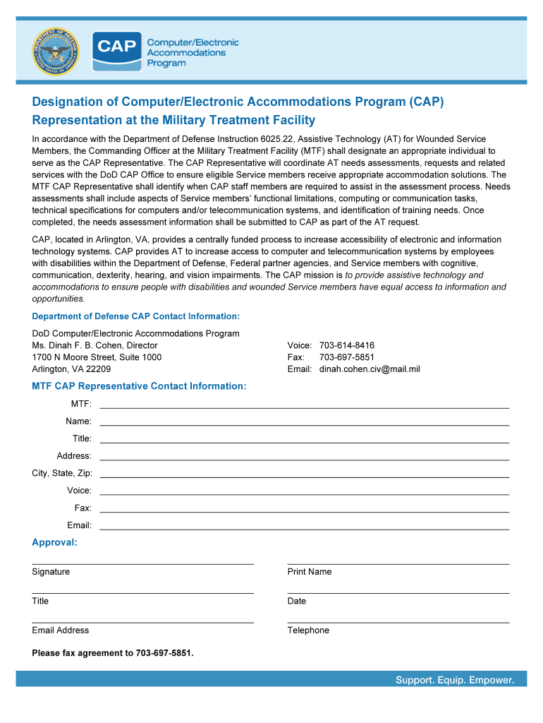 Fillable Online cap Designation of ComputerElectronic Accommodations ...