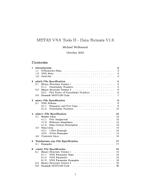 Fillable Online METAS VNA Tools II - Data Formats V1.6 Fax Email Print ...
