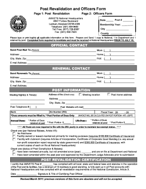 Fillable Online Post RevalidationOfficers Form - bamvets-inorgb Fax ...