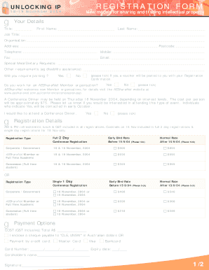 Fillable Online UNLOCKING IP REGISTRATION FORM Fax Email Print - pdfFiller