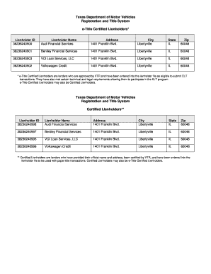 Fillable Online dmv tx Lienholder Name Fax Email Print - pdfFiller