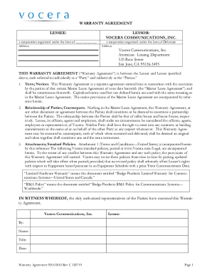 Fillable Online www.vocera.comsitesdefaultThis Master Lease Agreement ...