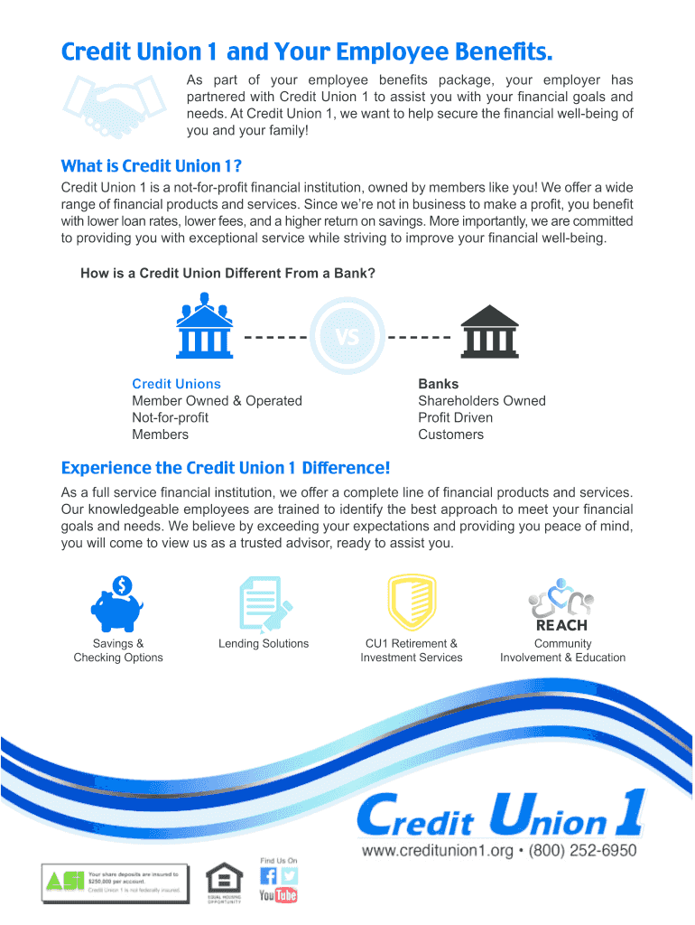 Fillable Online Credit Union 1 and Your Employee Benefits Fax Email ...