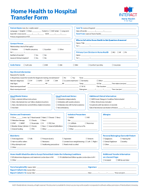 Fillable Online lifespan-network Home Health to Hospital Transfer Form ...