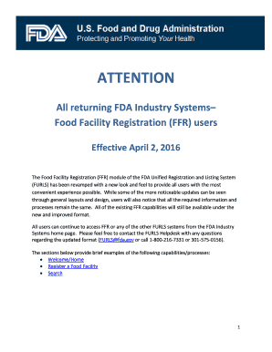 Fillable Online All returning FDA Industry Systems Fax Email Print ...