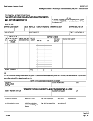 Fillable Online sta ca Local Assistance Procedures Manual EXHIBIT 17-F ...