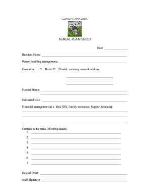 Fillable Online ctaidscoalition Burial Plan Sheet - ctaidscoalitionorg ...