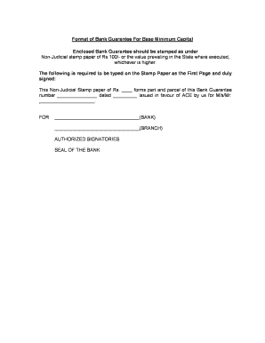 Fillable Online Format of Bank Guarantee For Base Minimum Capital Fax ...