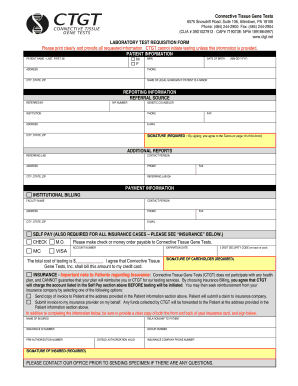 Fillable Online CTGT Requisition Form - Connective Tissue Gene Test Fax ...