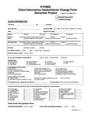 Fillable Online kyhousing intake form for sasa Fax Email Print - pdfFiller