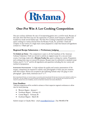 Fillable Online acfchefs One-Pot Win A Lot Cooking Competition ...