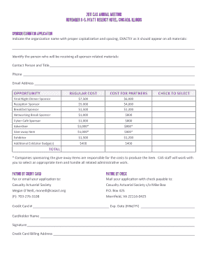 CAS 2011 Annual Meeting Sponsor Prospectus - Fill and Sign Printable ...