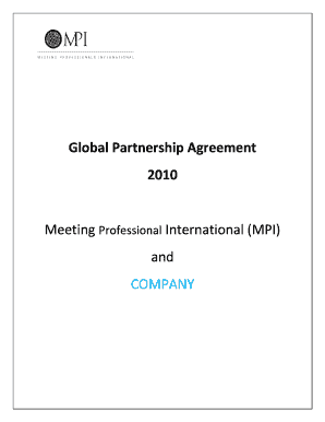 Global Partnership Agreement - Fill and Sign Printable Template Online