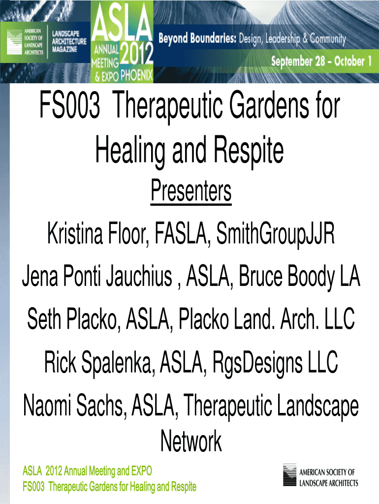 FS003 Therapeutic Gardens for: Fill out & sign online | DocHub