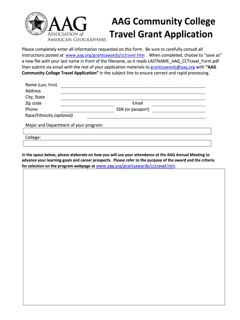 Travel Grant Application: Fill out & sign online | DocHub