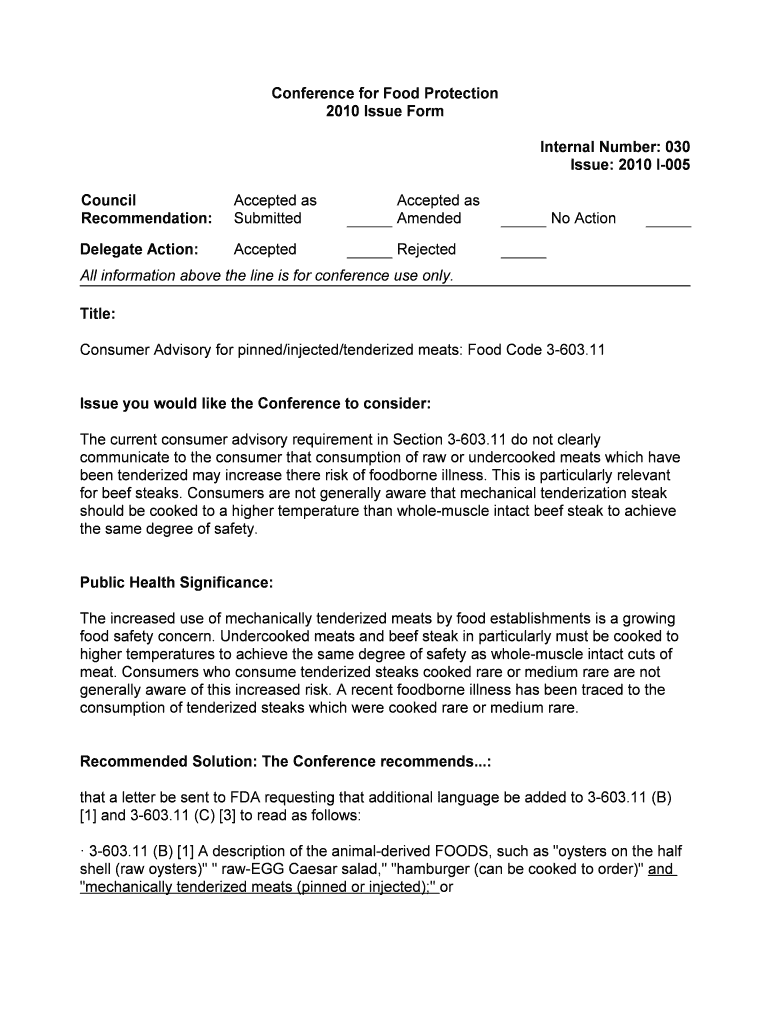 Fillable Online Consumer Advisory for pinned/injected/tenderized meats ...