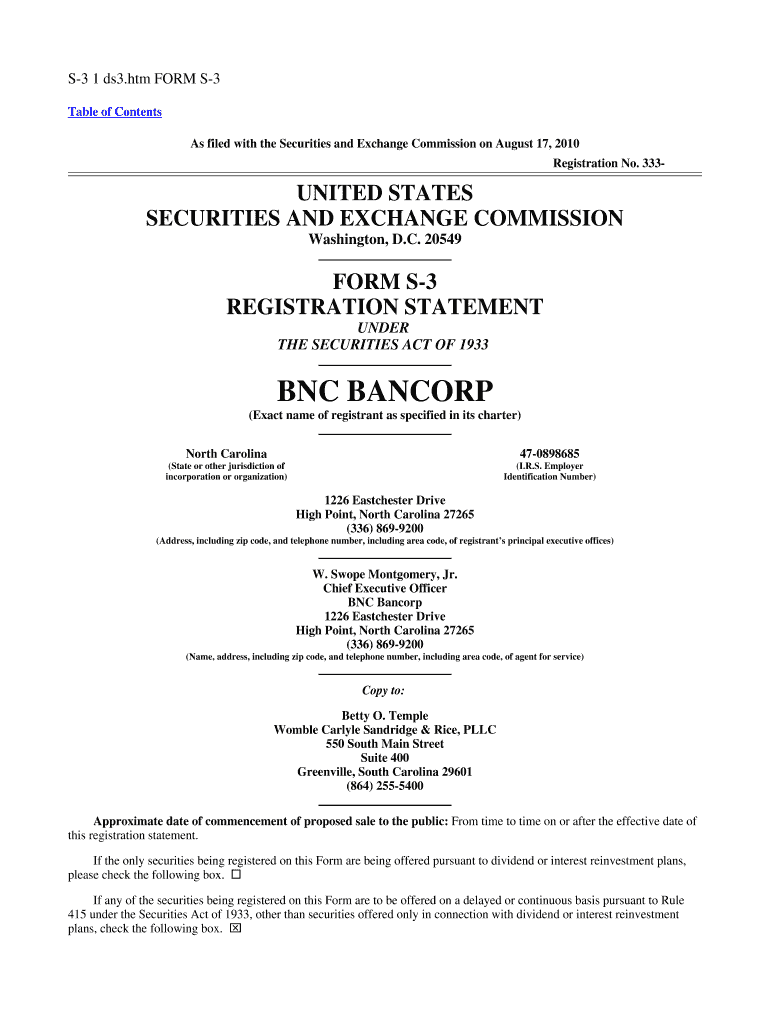 Fillable Online Registration Statement Under the Securities Act of 1933 ...