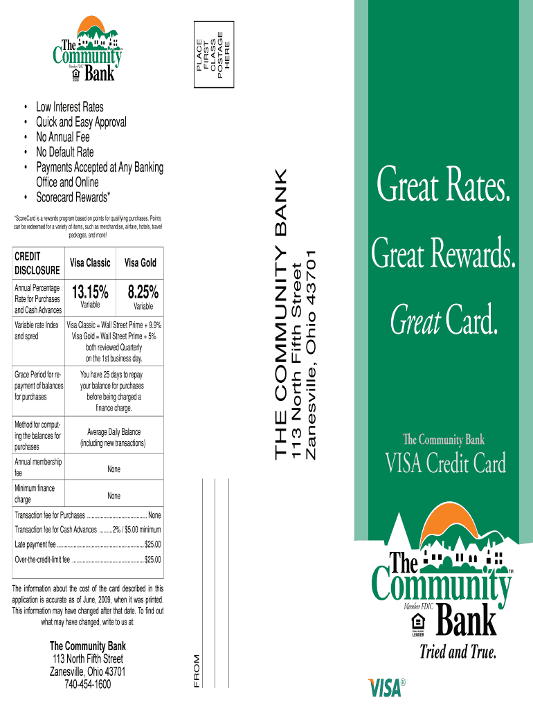 Fillable Online VISA Credit Card Application Fax Email Print - pdfFiller