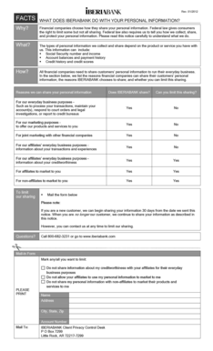 Fillable Online Consumer Privacy Notice - Iberiabank Fax Email Print ...
