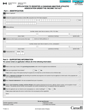 Fillable Online cra-arc gc Application to register a canadian amateur ...