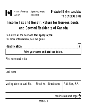 Fillable Online cra-arc gc Income Tax and Benefit Return for Non ...