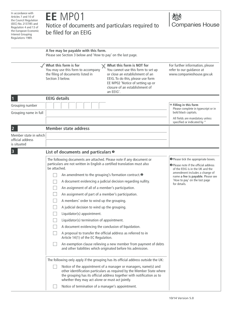 Fillable Online Notice of documents and particulars required to be ...