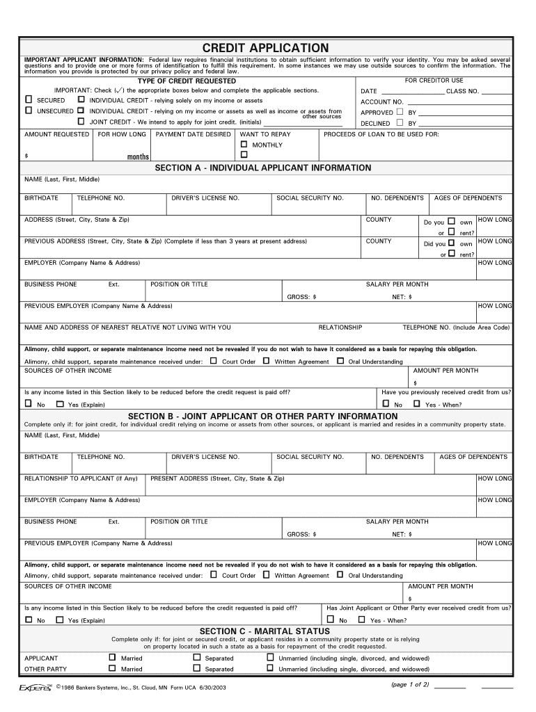 Fillable Online CREDIT APPLICATION Fax Email Print - pdfFiller