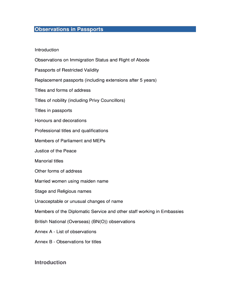 Fillable Online Observations in Passports Fax Email Print - pdfFiller