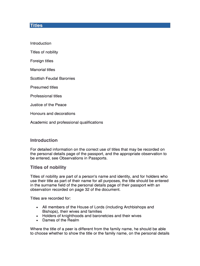 Fillable Online Titles of nobility Fax Email Print - pdfFiller