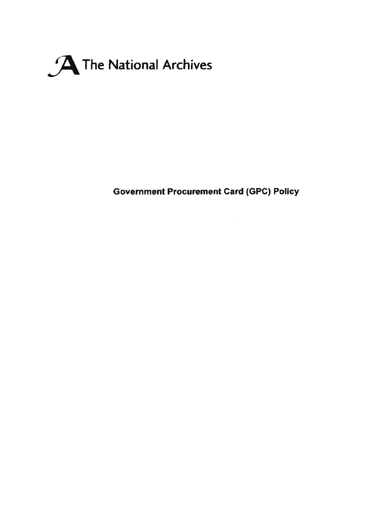 Fillable Online Government Procurement Card (GPC) Policy Fax Email ...
