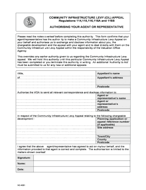 Fillable Online The CIL Authorising Your Agent Form (VO4001) is ...
