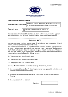 Fillable Online vmd defra gov Peer reviewer appraisal form - vmd defra ...