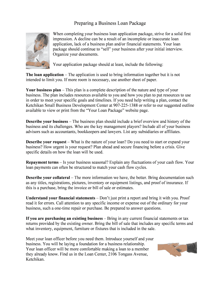 Preparing a Business Loan Package: Fill out & sign online | DocHub