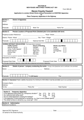 Fillable Online devon gov Form SWL3A - new - Devon County Council ...