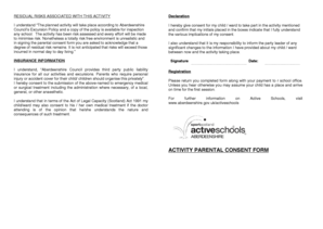 Fillable Online aberdeenshire gov ACTIVITY PARENTAL CONSENT FORM - Aberdeenshire Council ...