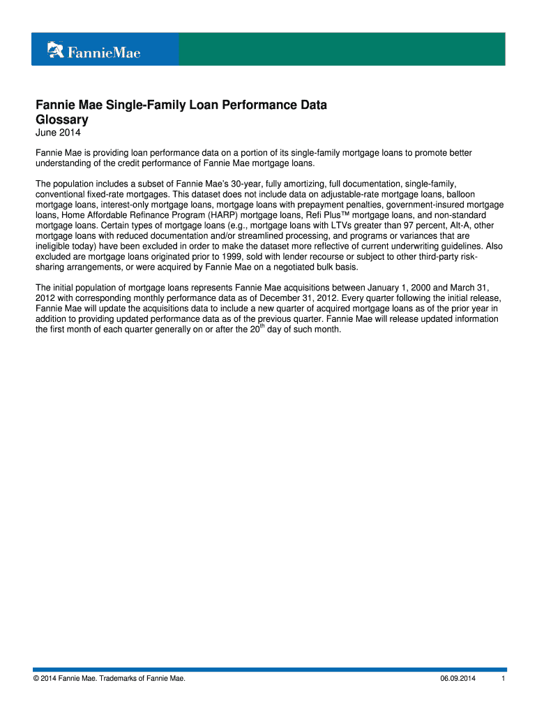 Fannie Mae Single-Family Loan Performance Data: Fill out & sign online | DocHub